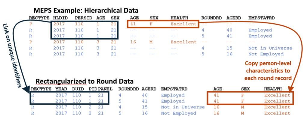 New to IPUMS Time Use and IPUMS MEPS: Rectangularizing Down – Use It for Good